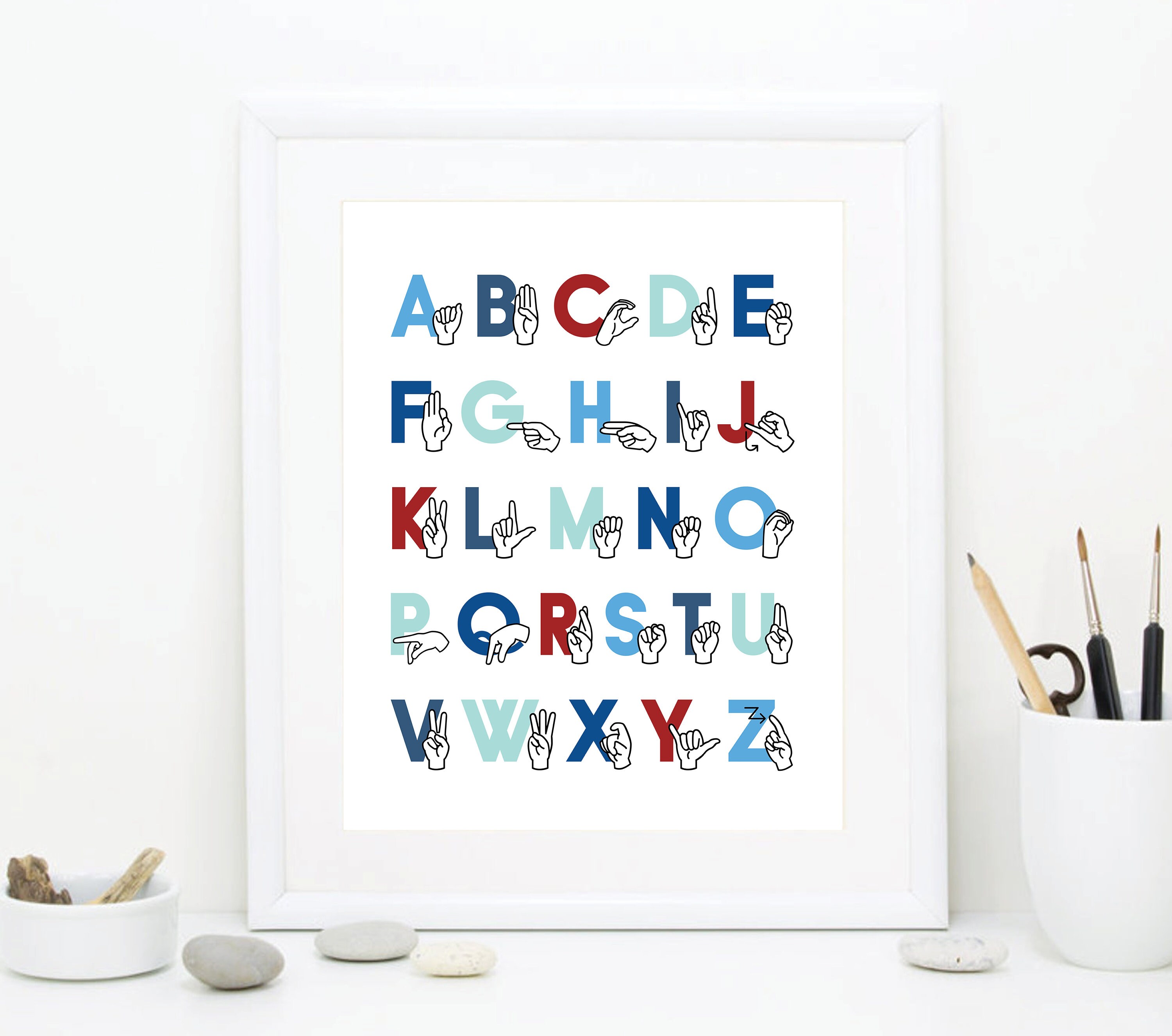 ASL Alphabet Printable Art Wall Decor Sign Language Alphabet | Etsy