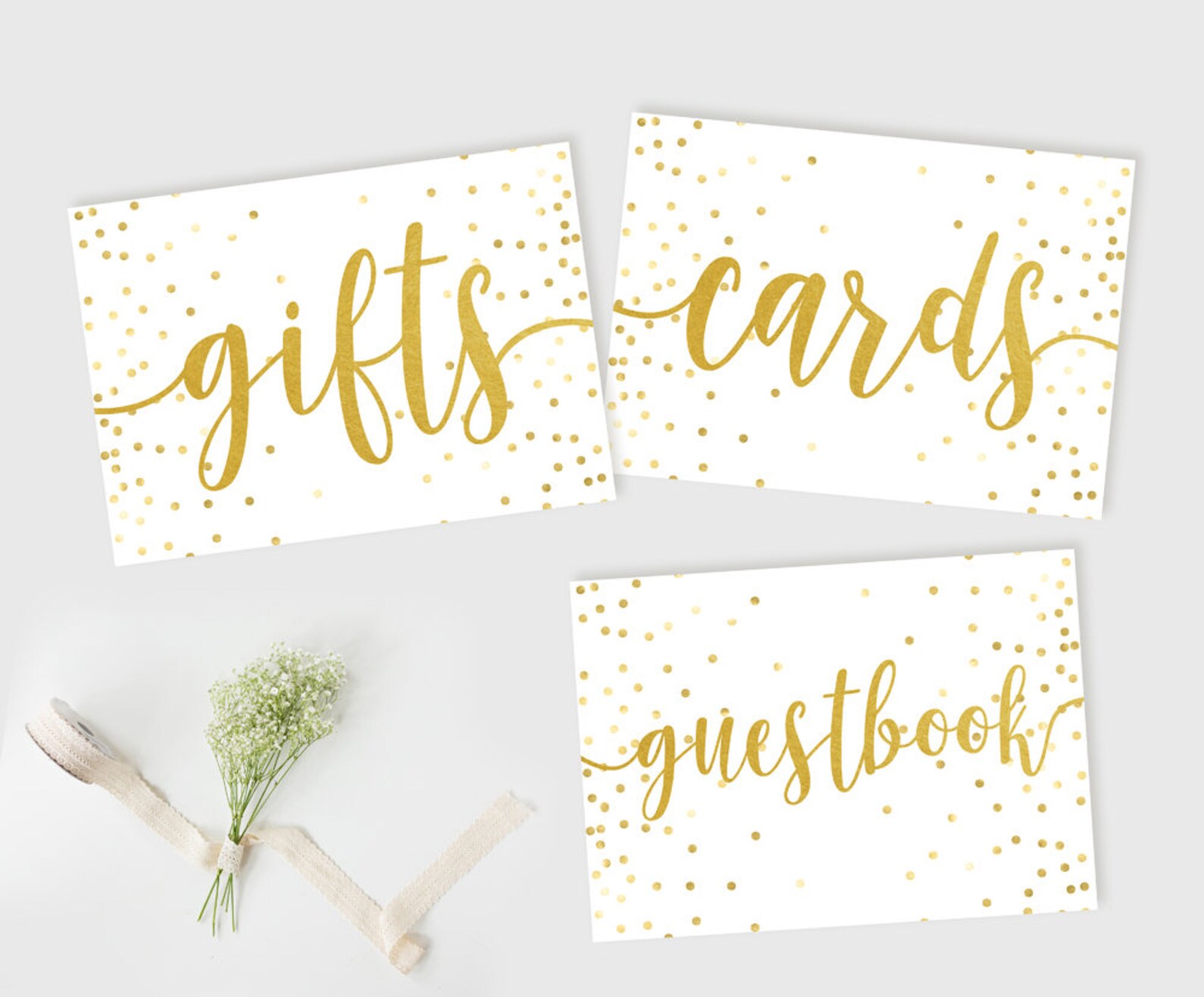 Gold Confetti Table Number Printable Wedding Table Numbers - Etsy