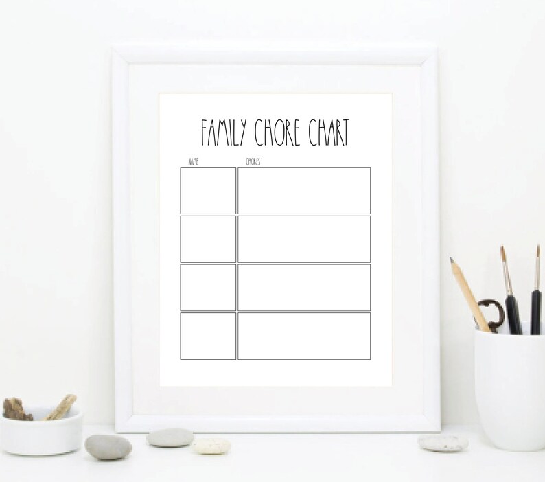 Family of 4 Weekly Chore Chart Printable Family Chore Board | Etsy