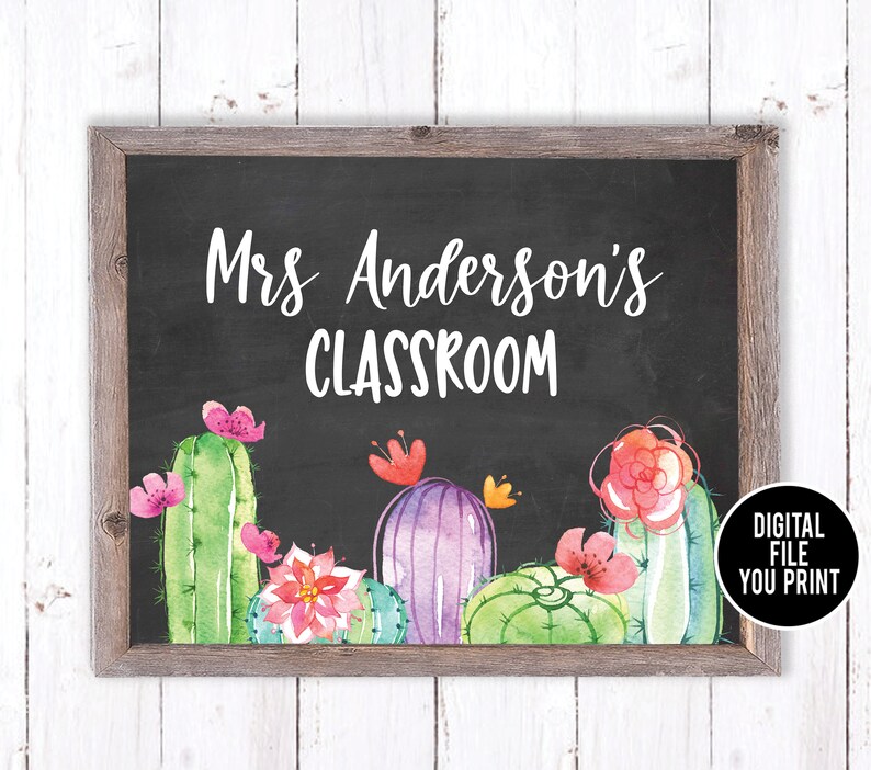 Classroom Welcome Sign Printable TEACHER Sign Cactus Themed | Etsy Canada