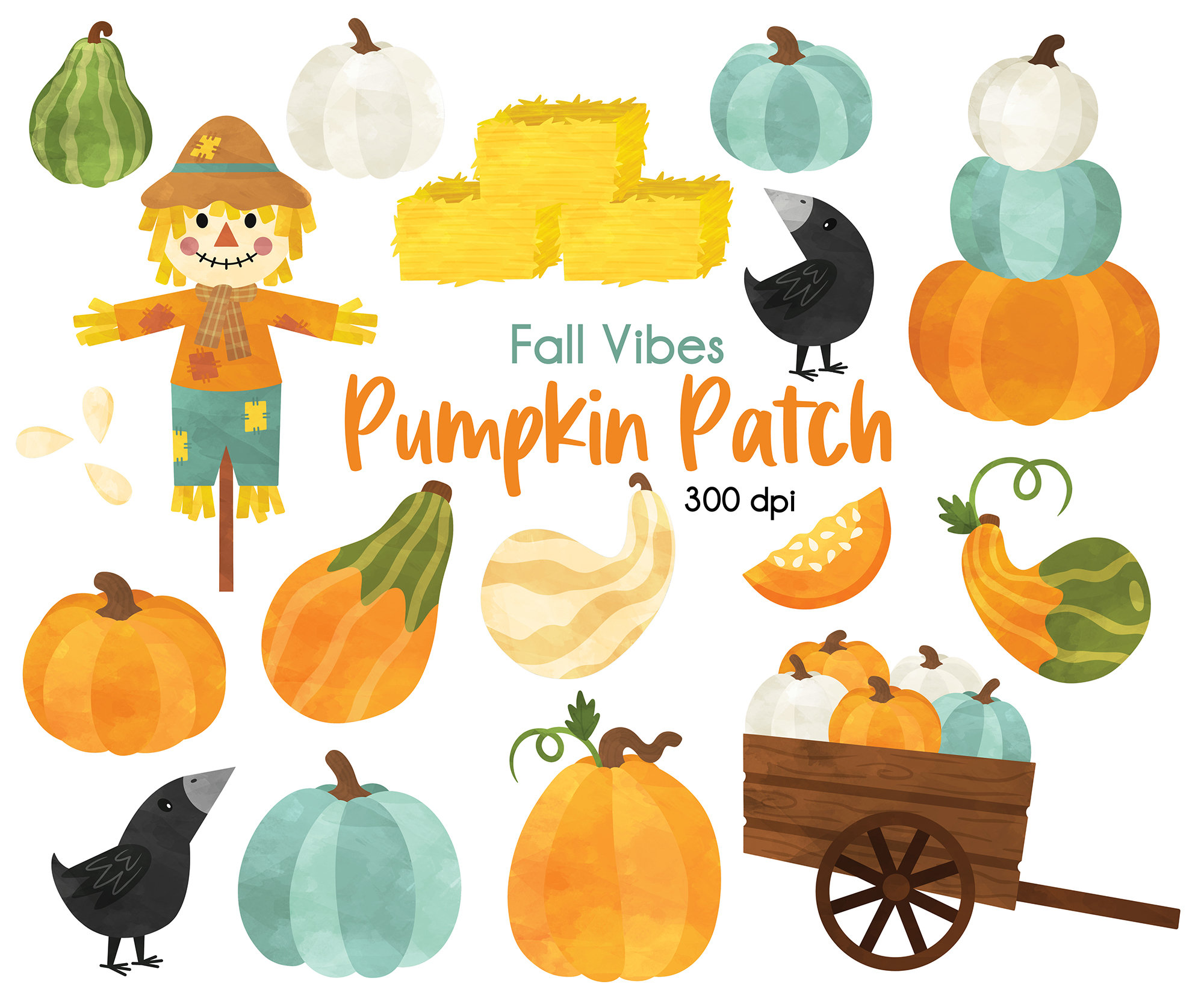 Pumpkin Picking Clipart