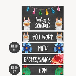 Llama Classroom Timetable PRINTABLE, Classroom Schedule, Visual ...