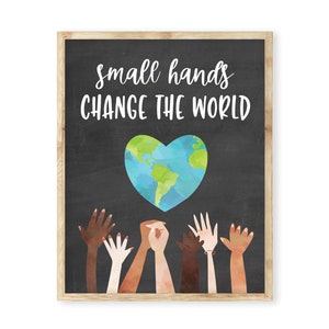 Positivity Classroom Posters, Small Hands Change the World, Positive ...