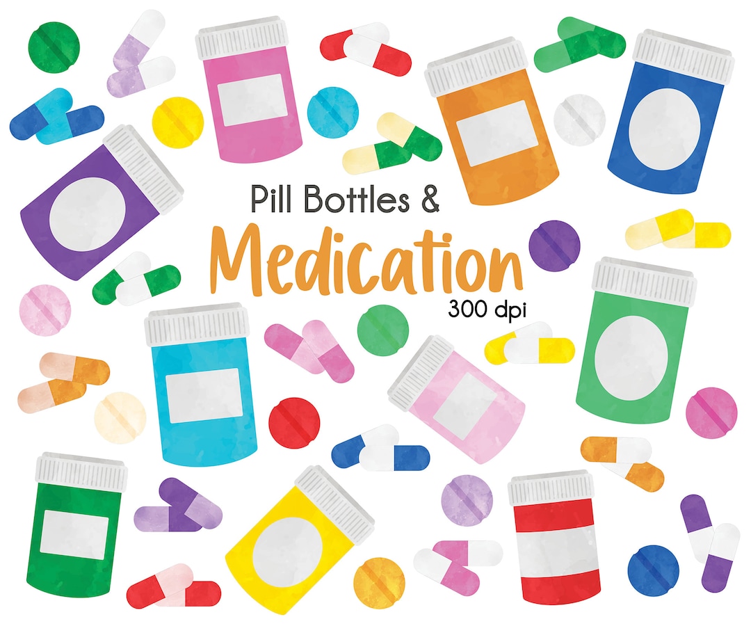 Medication Clipart Bundle, Pill Bottle Clip Art, Pills Clipart ...
