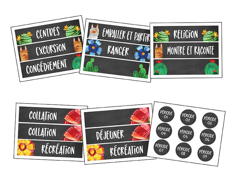FRENCH Classroom Llama Timetable PRINTABLE Classroom - Etsy