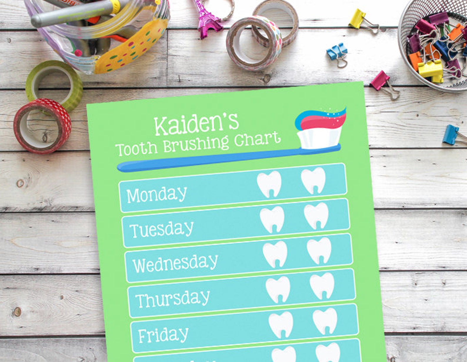 Tooth Brushing Reward Chart, Tooth Brushing Printable, Chore Chart ...