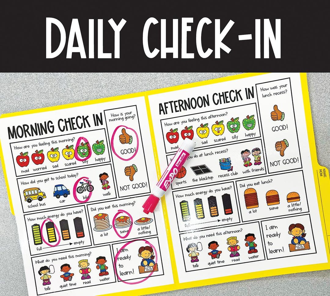 Daily Check in | Mental Health Check in | Feelings Check In - Etsy