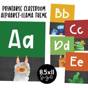 Llama Alphabet Posters PRINTABLE | Llama Theme Classroom Decor ...