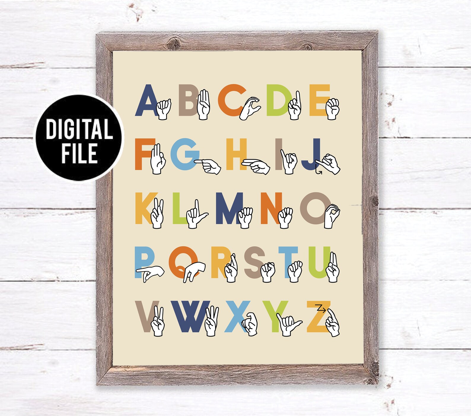 ASL Sign Language Alphabet Art Deaf Awareness CODA finger | Etsy