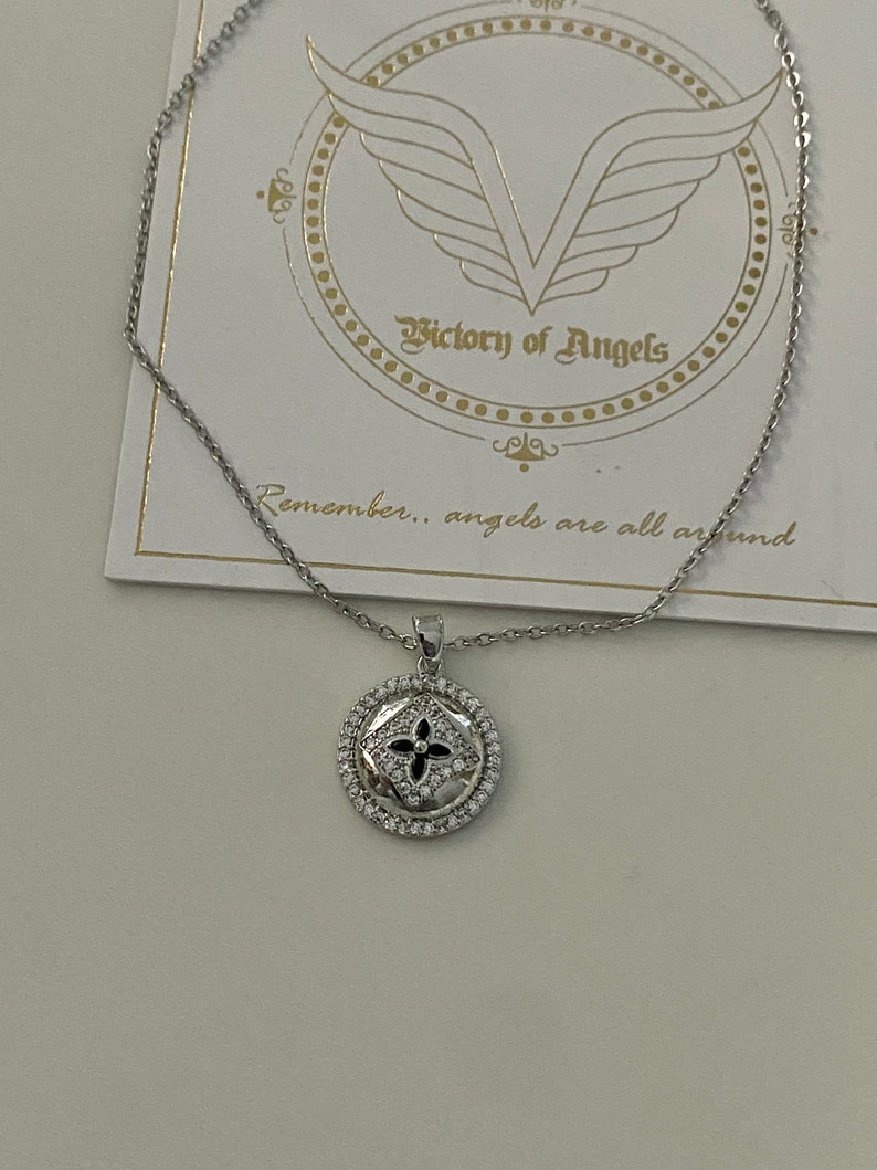 Round Christian Silver Cross Necklace, Stainless Steel Circle Silver ...