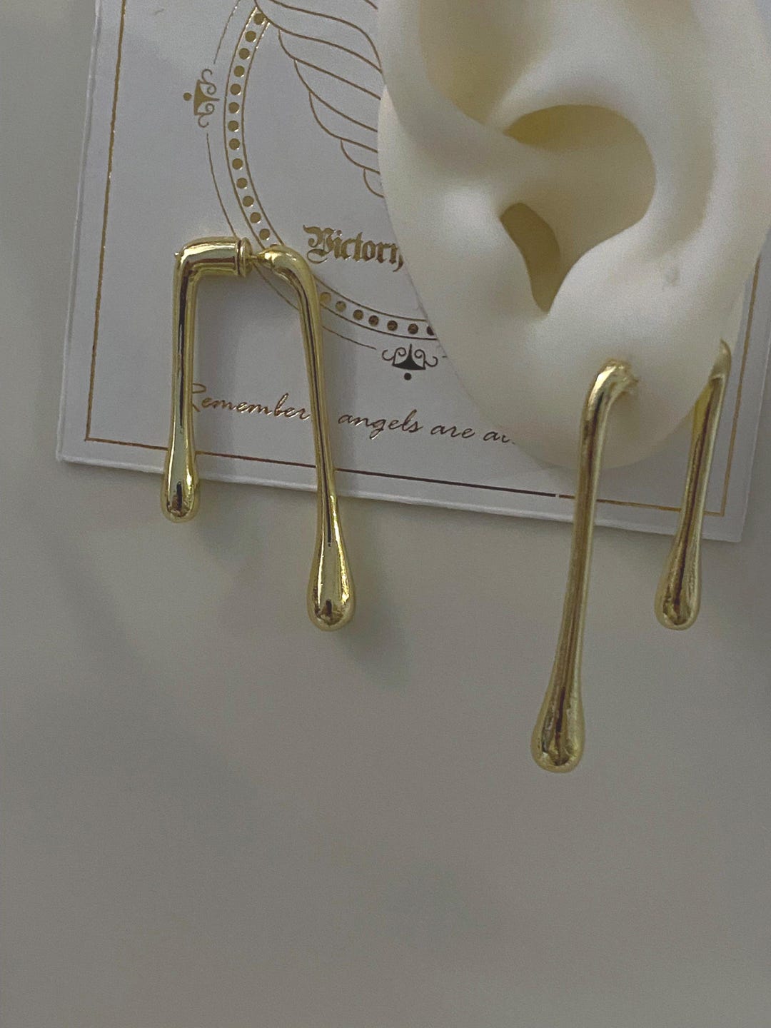 Irregular Asymetric Irregular Gold Earrings• Tarnish Free Gold ...