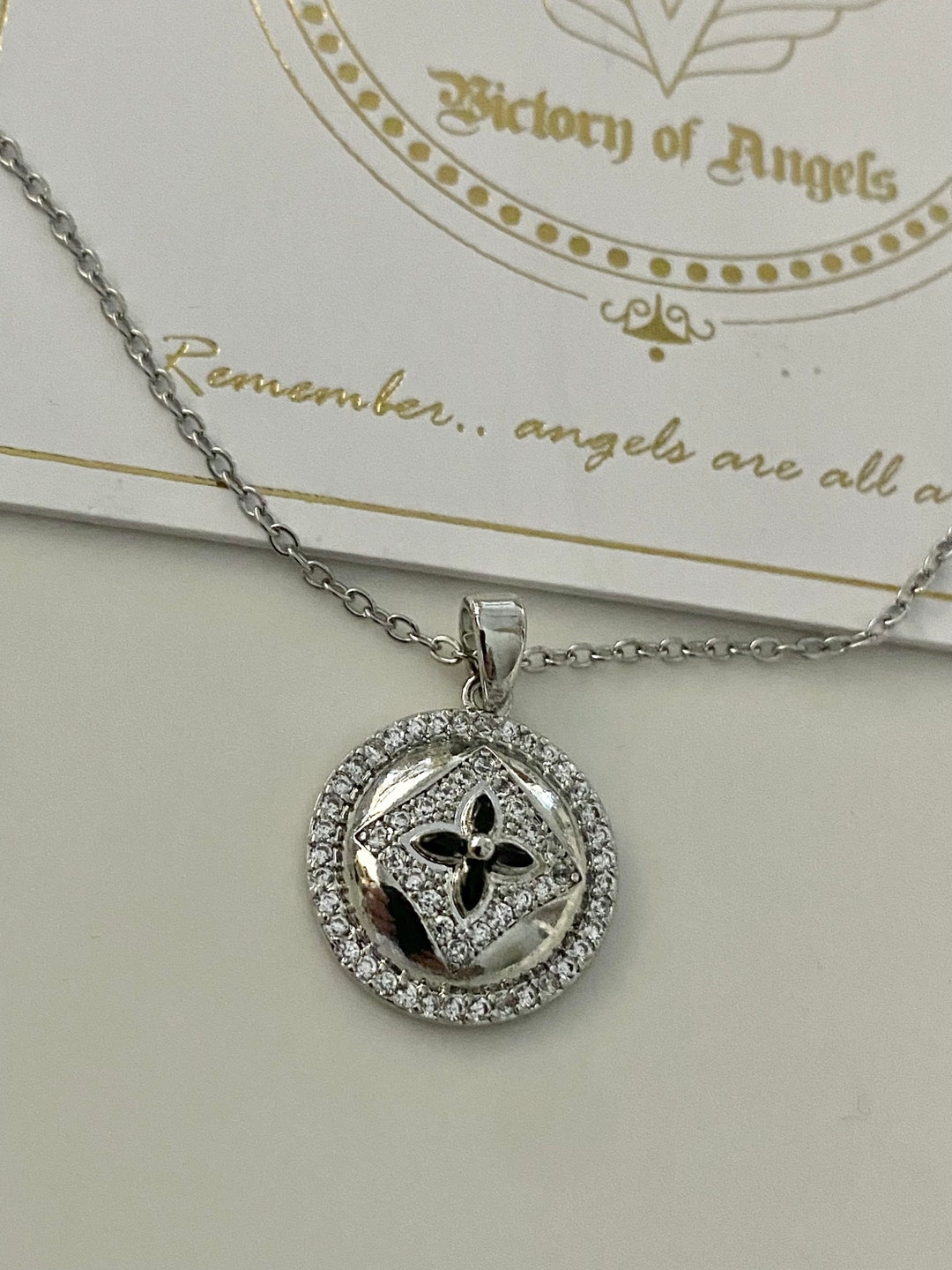Round Christian Silver Cross Necklace, Stainless Steel Circle Silver ...