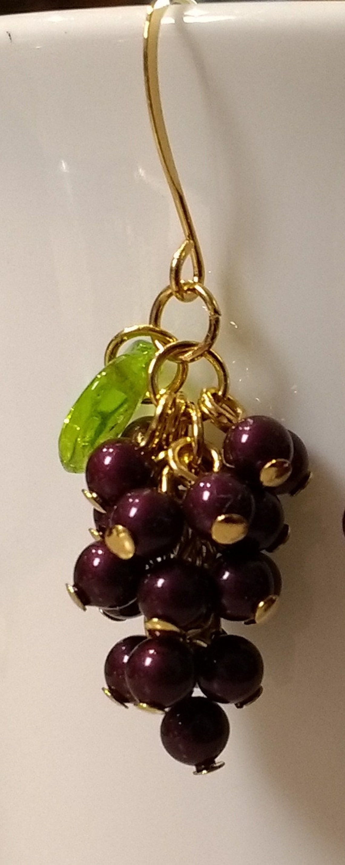 Grape Cluster Earrings - Gold Finish - Etsy