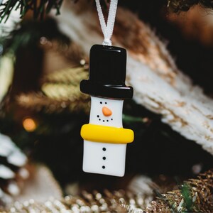 Glass Snowman Tree Decoration - Etsy