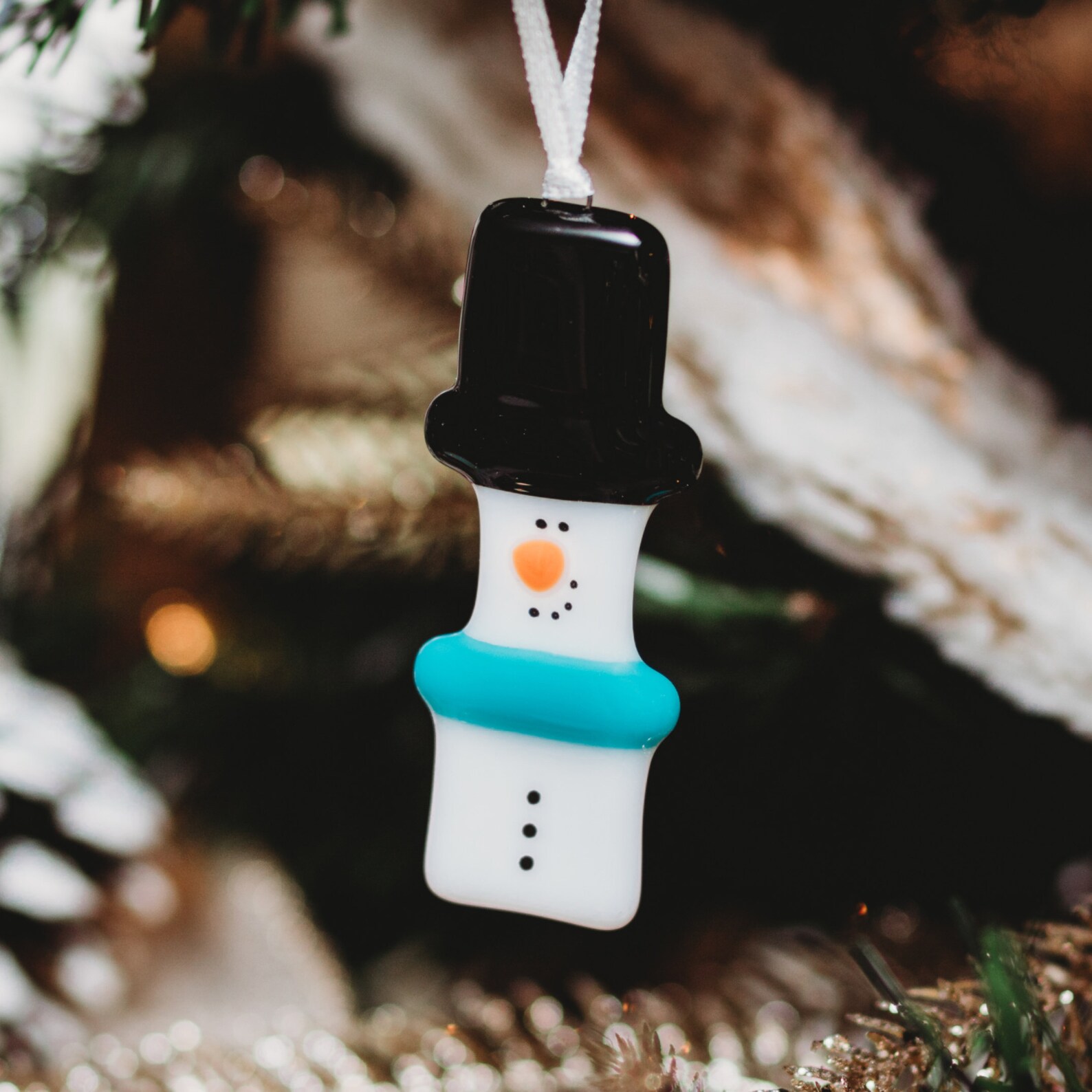 Glass Snowman Tree Decoration - Etsy