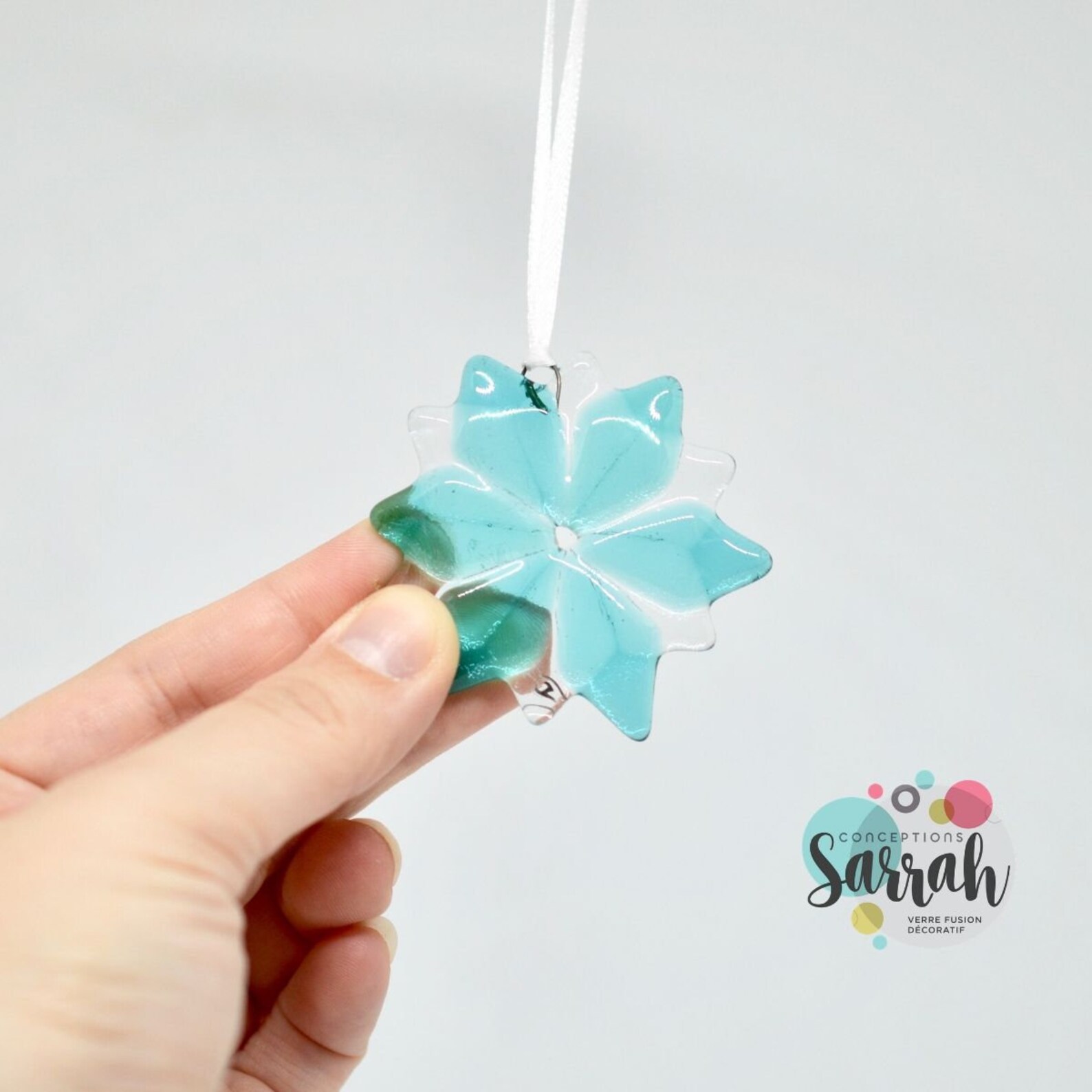Turquoise Fused Glass Snowflake - Etsy