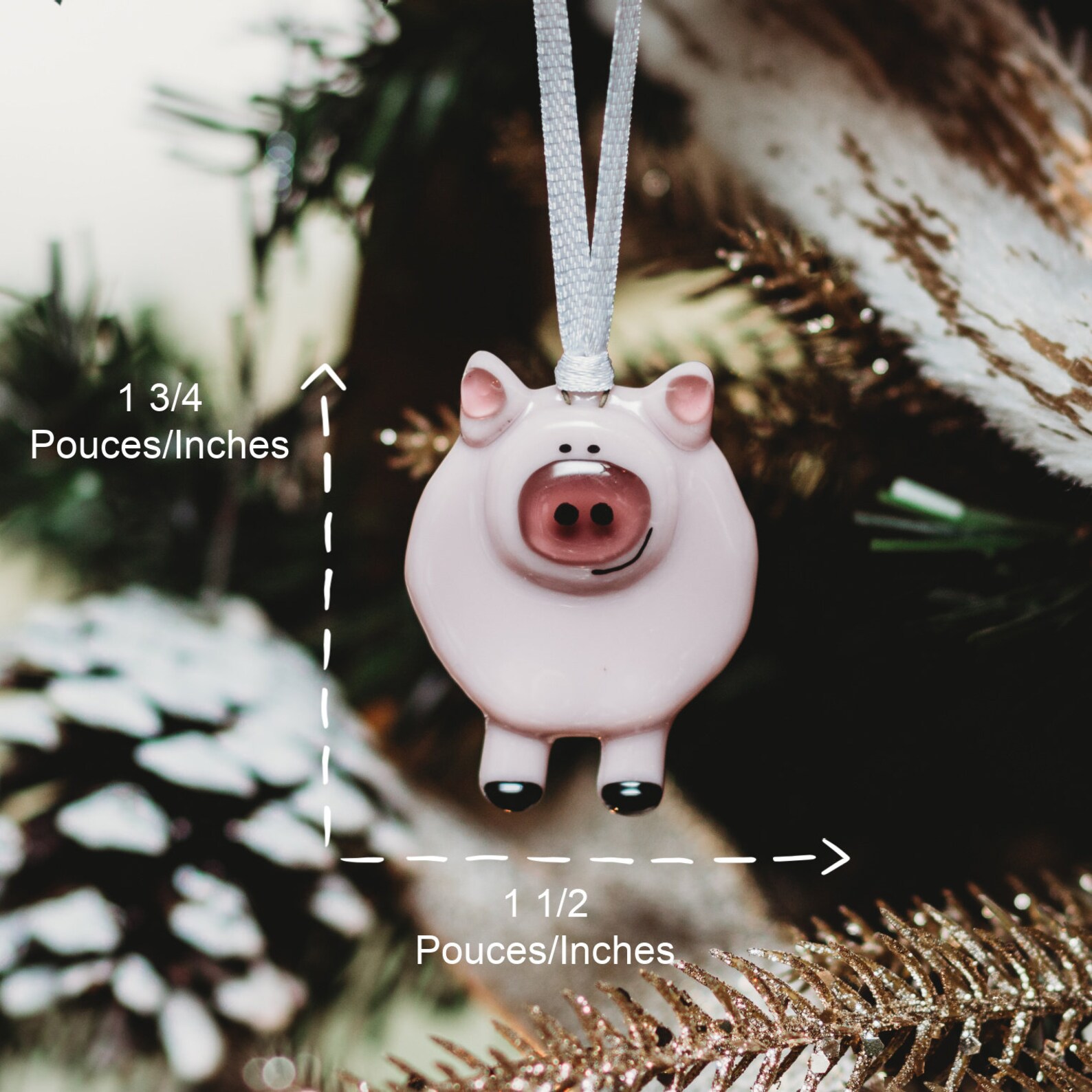 Pink Pig Glass Pendant - Etsy