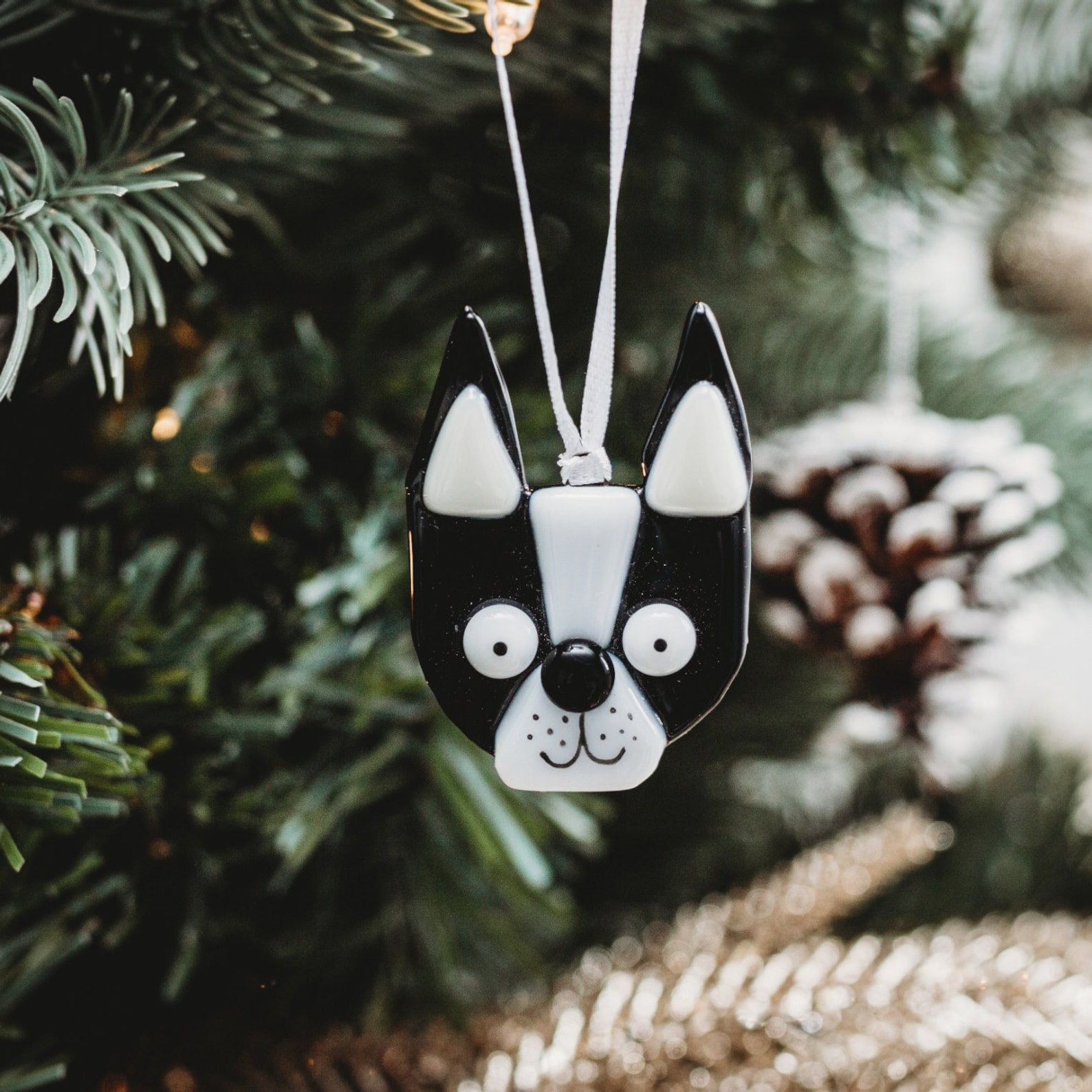 Balou Dog in Fused Glass, Boston Terrier - Etsy