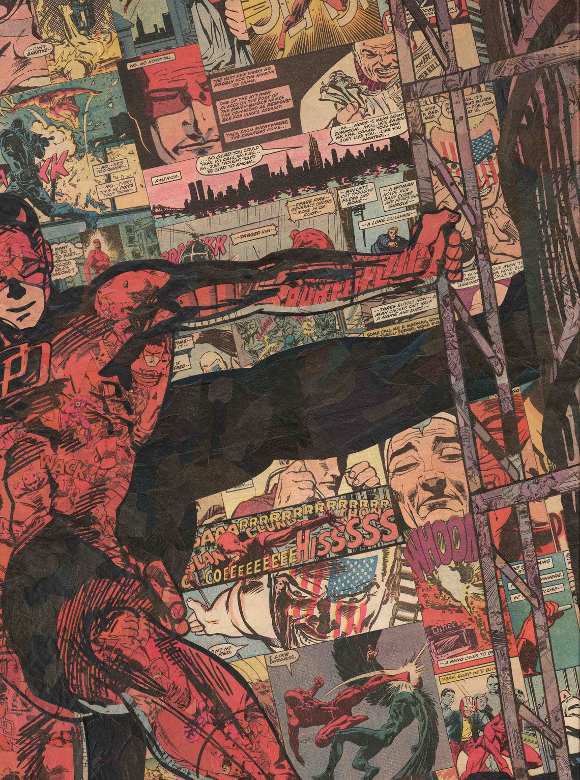 Daredevil Comic Collage - Giclee Print - Etsy