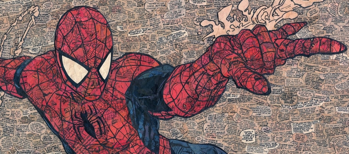 Spider-man Comic Collage Giclee Print - Etsy