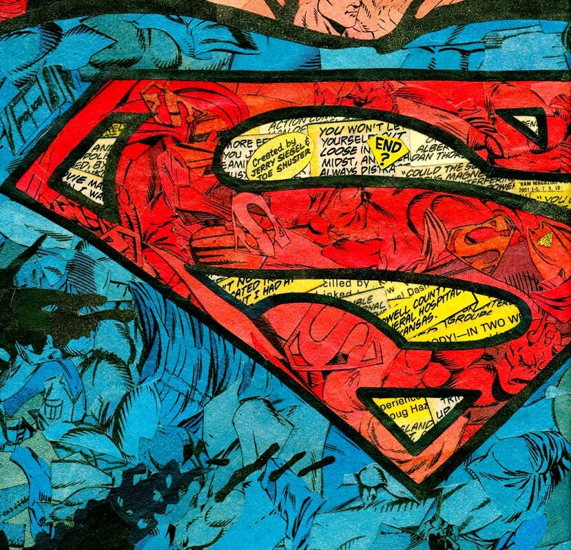 Superman Comic Collage Giclee Print - Etsy