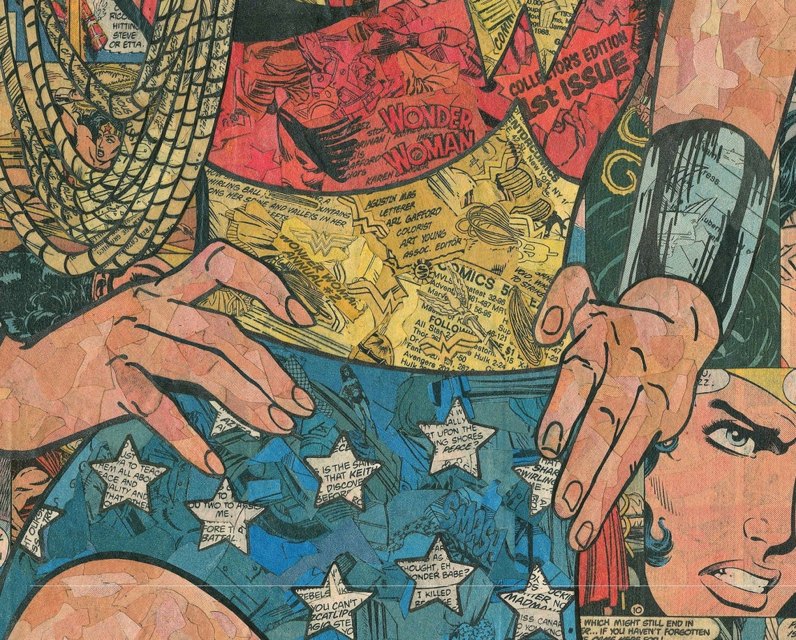 Wonder Woman Comic Collage Giclee Print - Etsy