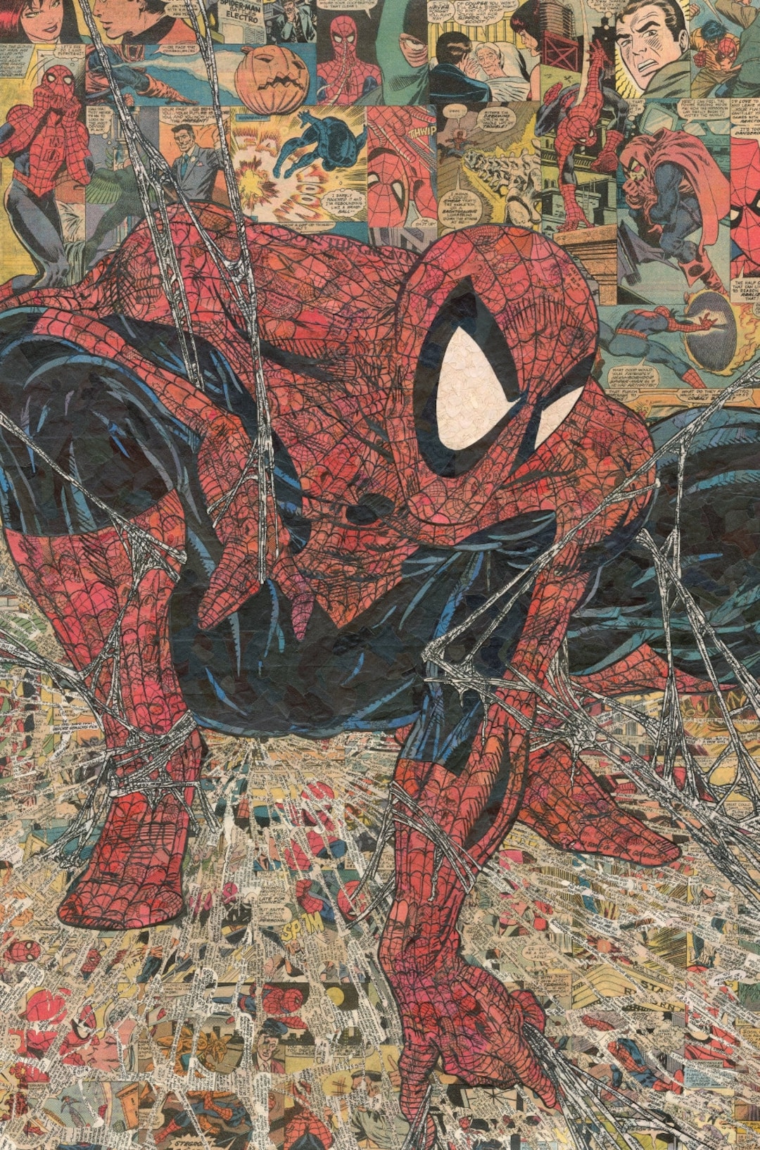 Spider-man (after Mcfarlane) Comic Collage - Giclee Print - Etsy