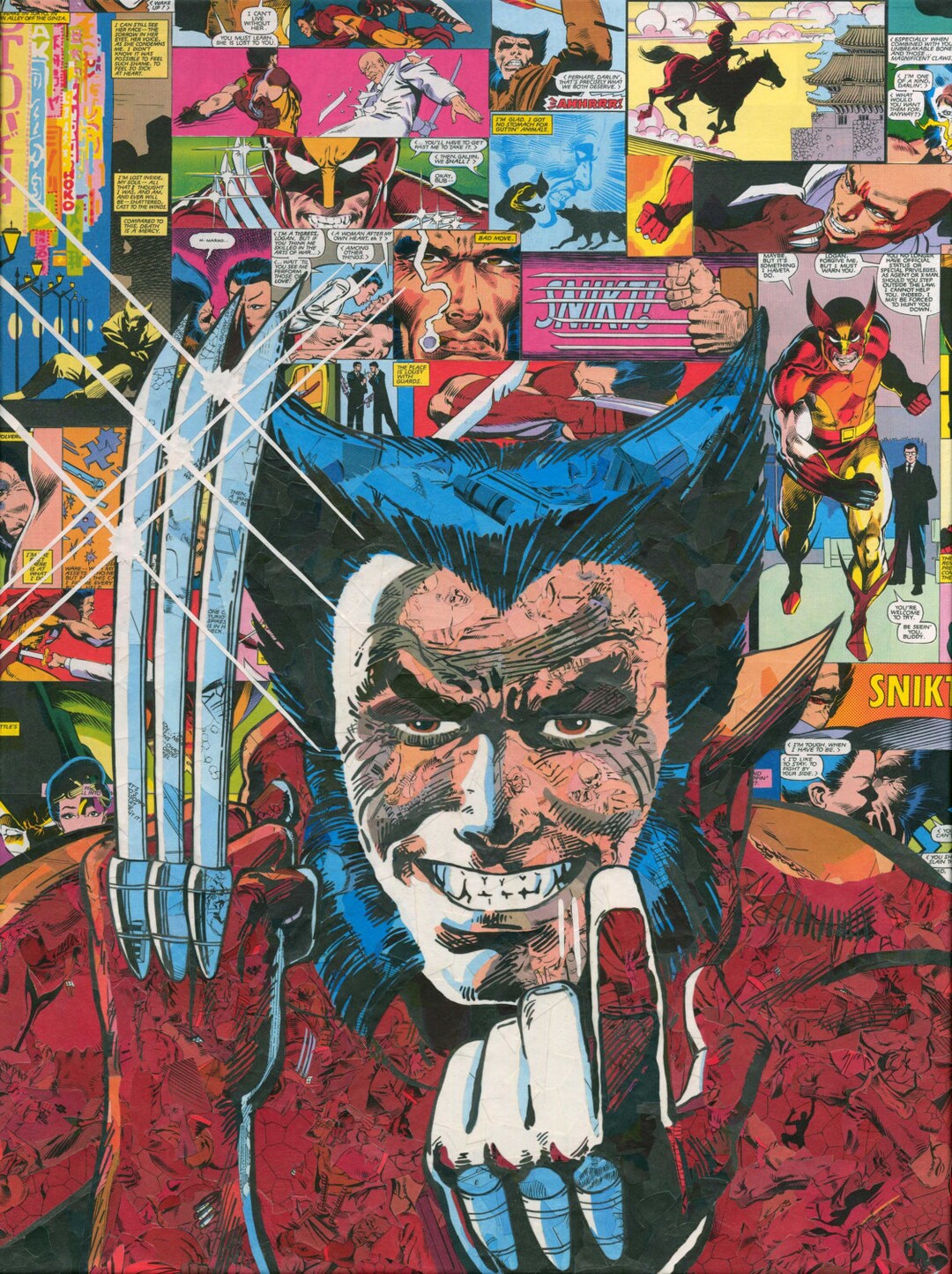 Wolverine Comic Collage - Giclee Print - Etsy