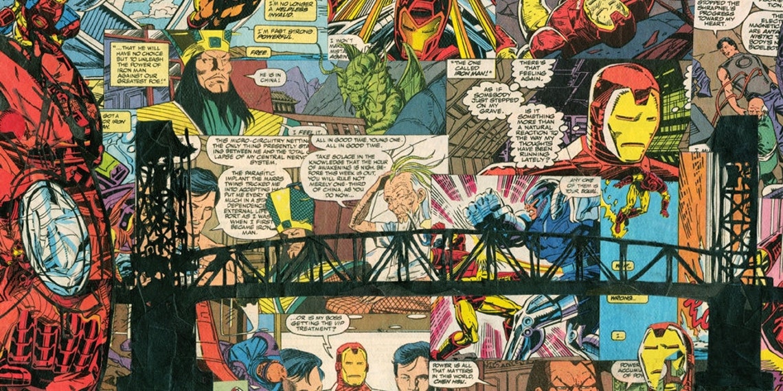Collage comic Iron Man 18 x 24 - Etsy México