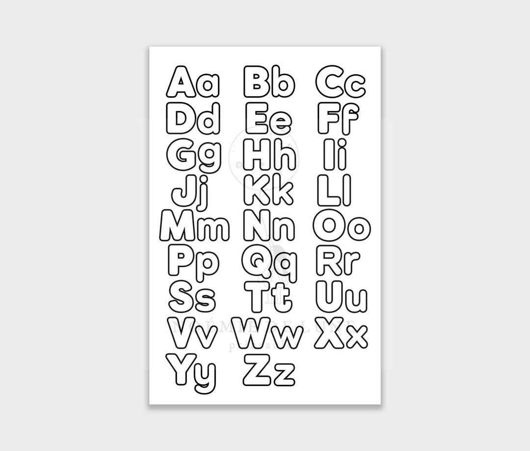 Full 26 Alphabet Letters A-Z Upper & Lower Case Printable - Etsy