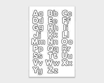 26 Alphabet Letters A-z Upper Case Printable Coloring Pages - Etsy