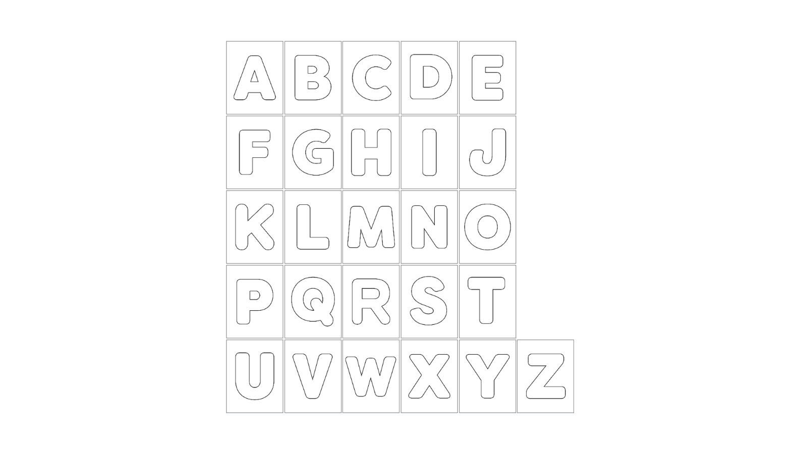 26 Alphabet Letters A-z Upper Case Printable Coloring Pages 8.5x11 ...