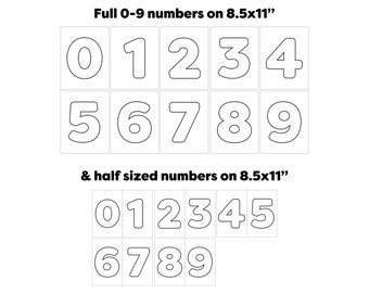 Numbers 0 9 Coloring - Etsy