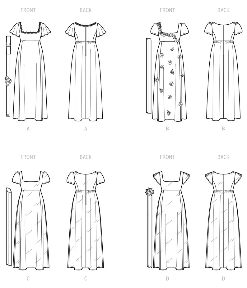 Simplicity Sewing Pattern S9434 Regency Gown Size 10-18 UNCUT ...