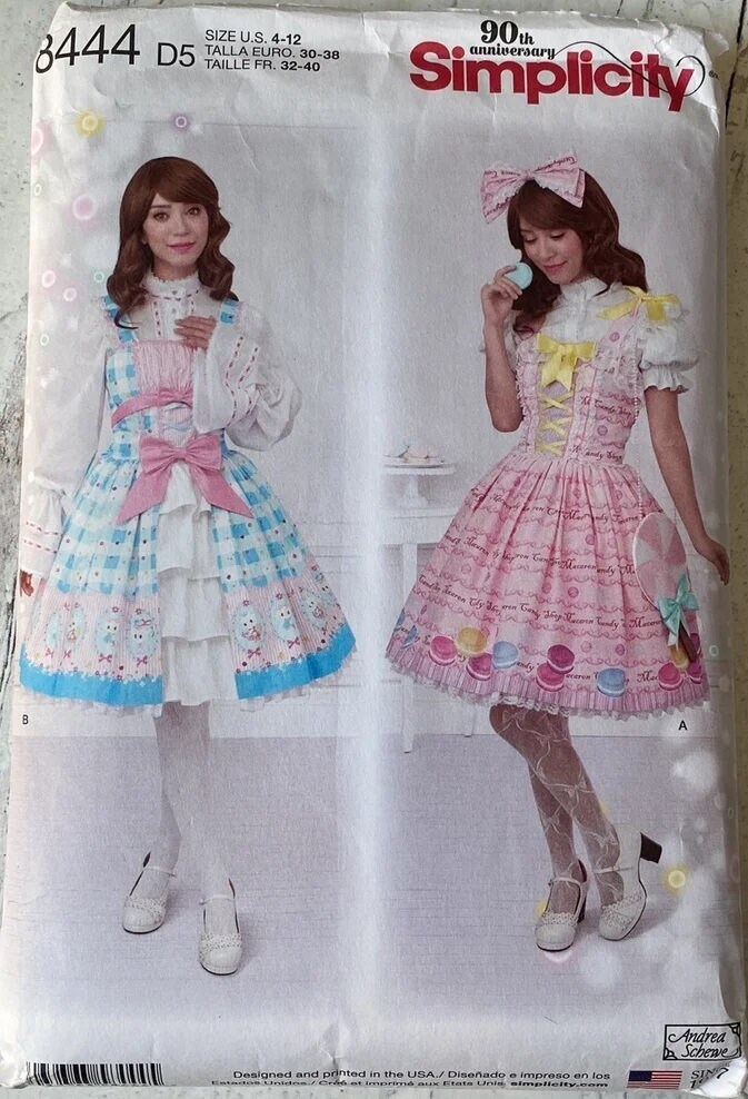 Simplicity Pattern 8444 Candyland & Little Bo Peep Japanese Lolita Costume Pattern Size 12-20 ...