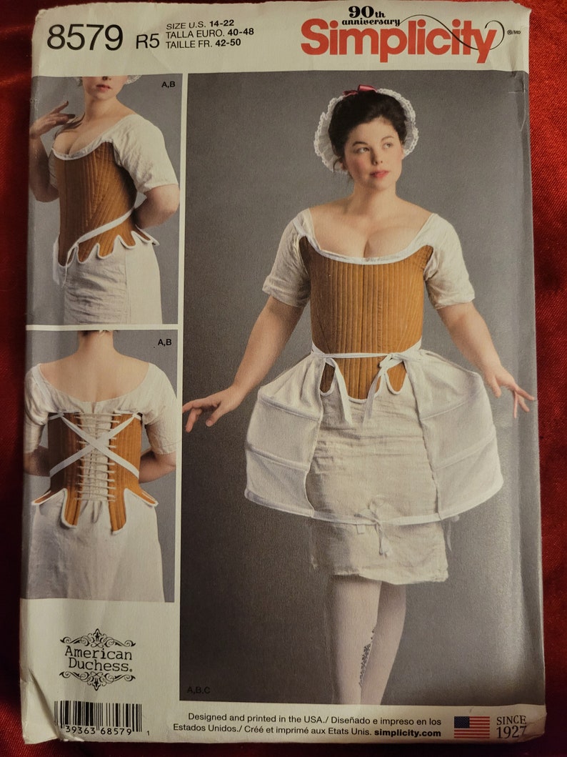 Simplicity 8579: 18th Century Undergarment Sewing Pattern (size 14-22 ...