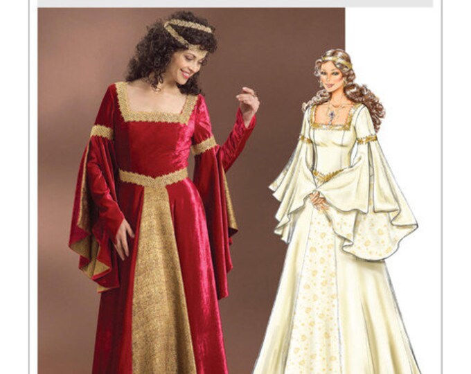 Butterick Pattern B4571 Floor-length Dress With Flared Sleeves Size 14 ...