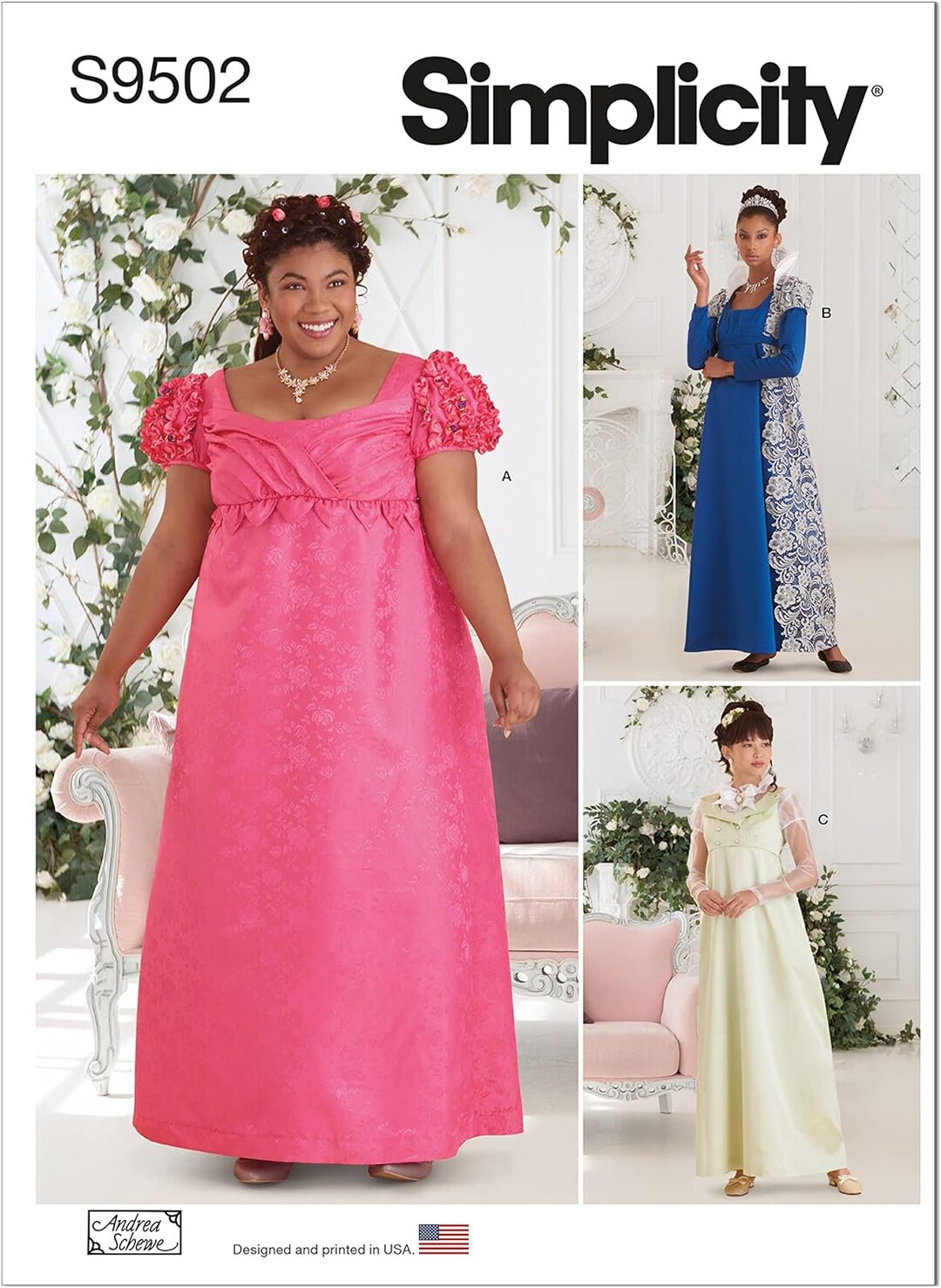 Simplicity Sewing Pattern S9502 Regency Gown PLUS SIZE 20W-26W UNCUT Bridgerton Jane Austen ...