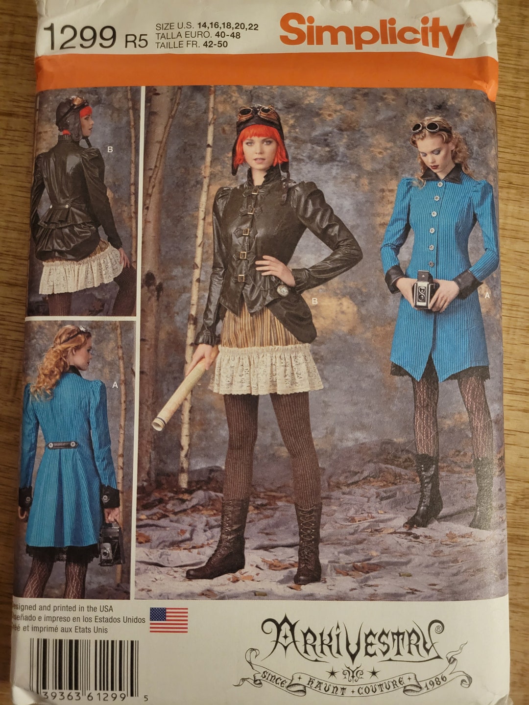 Simplicity Pattern 1299 Coat Jacket Bustle & Skirt Costume Steampunk ...