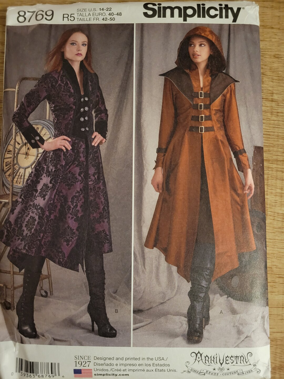 Simplicity Pattern 8769 Womens Steampunk Jacket Misses Hoodie Victorian ...