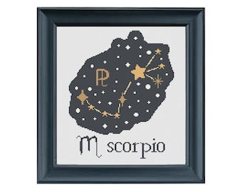 Scorpio Zodiac Cross Stitch Pattern, PDF Instant Download, Full ...