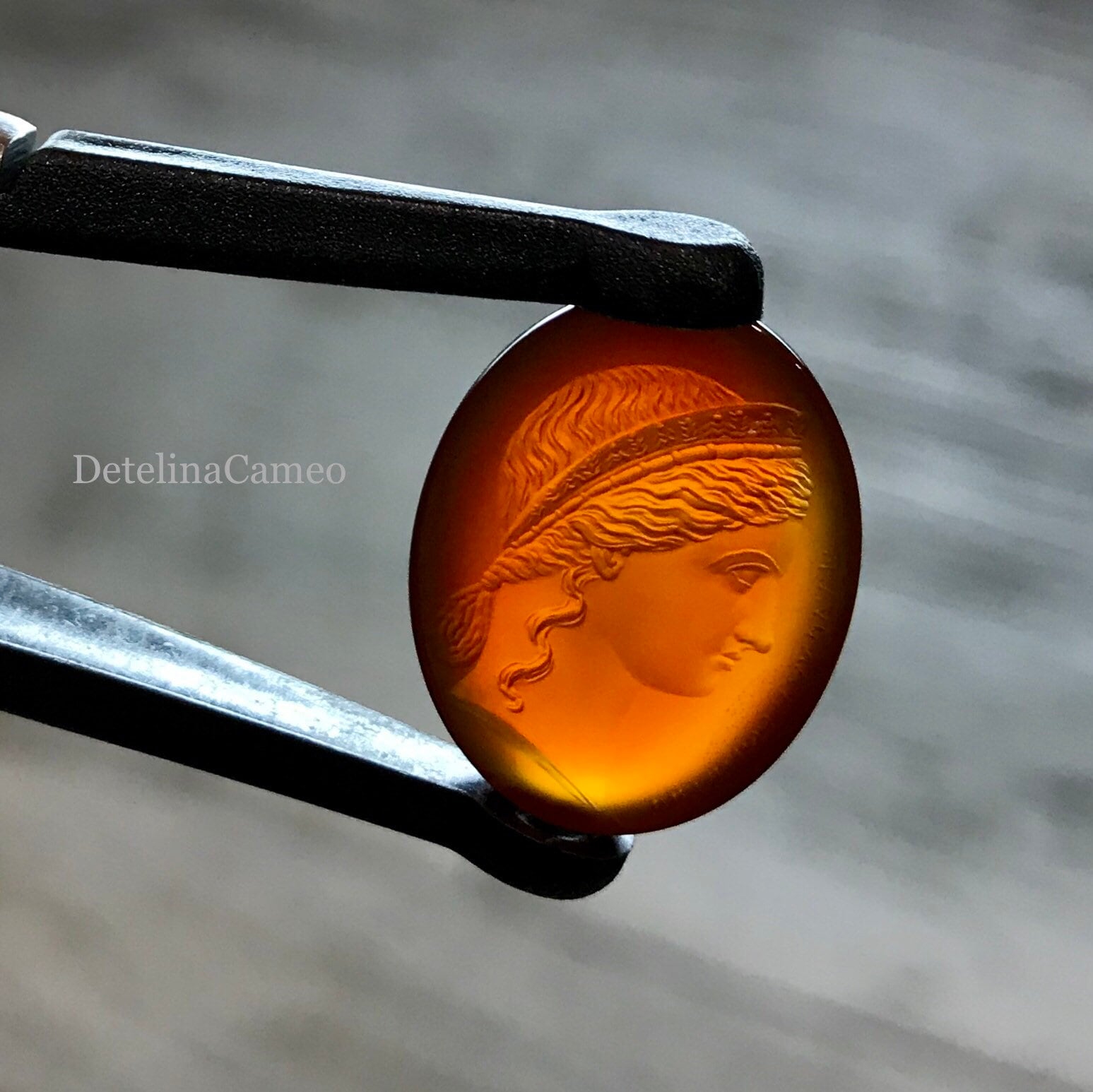 Carnelian Intaglio * Hera *, Hand-carved Intaglio, Gemstone Carving ...