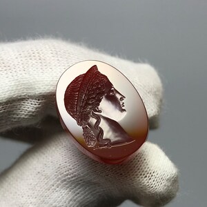 Carnelian Intaglio * Hera *, Hand-carved Intaglio, Gemstone Carving ...