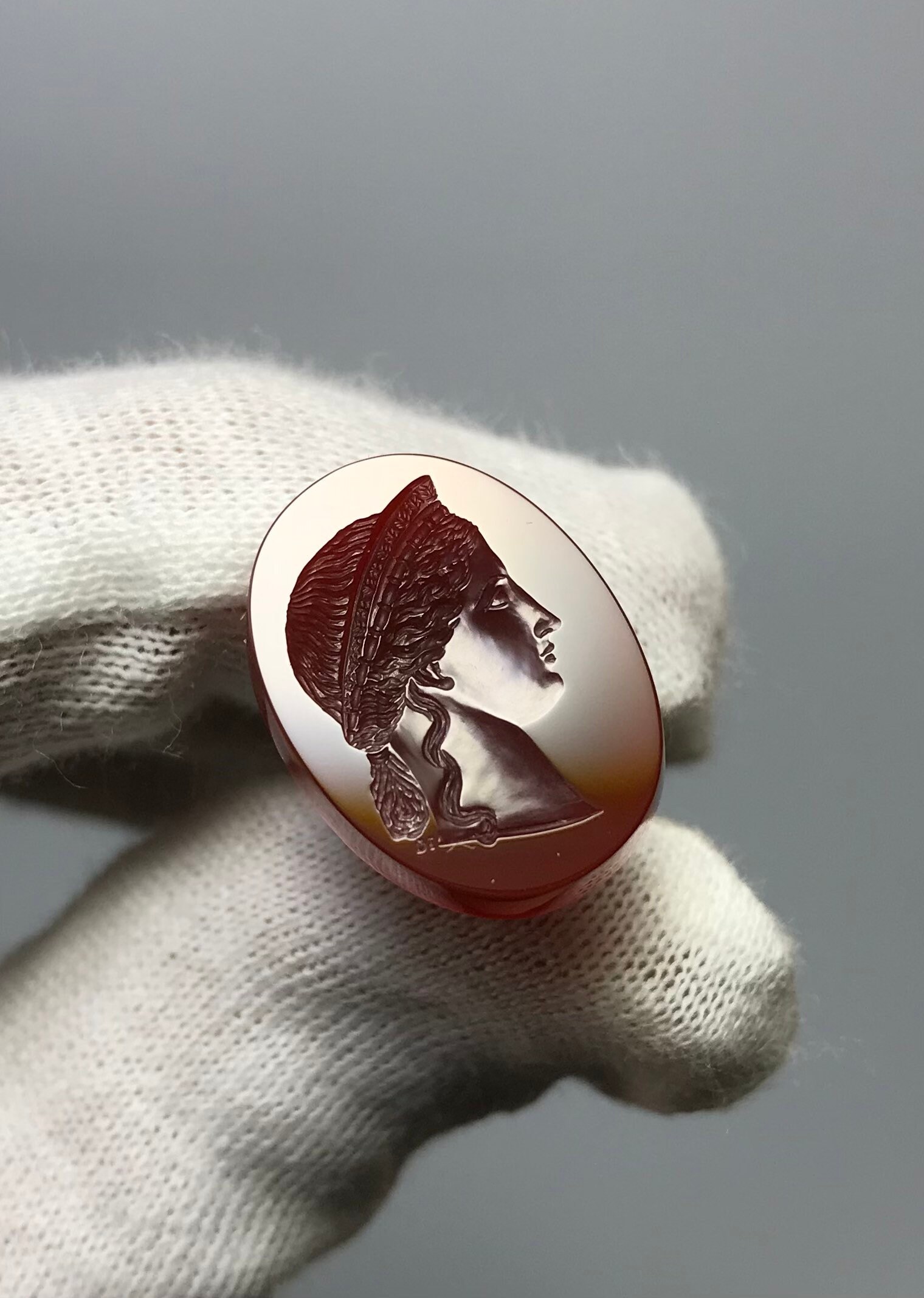 Carnelian Intaglio * Hera *, Hand-carved Intaglio, Gemstone Carving ...