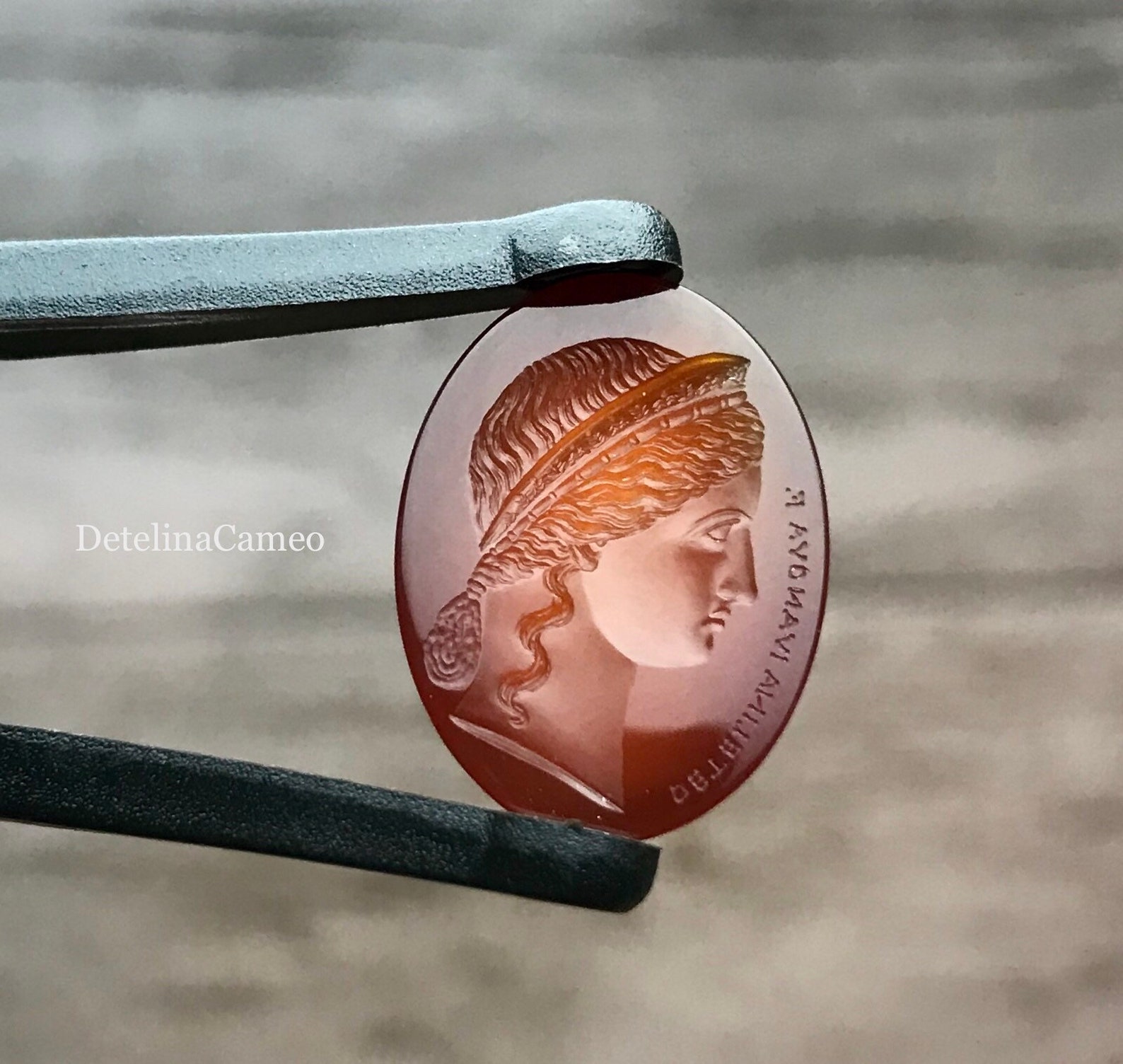 Carnelian Intaglio * Hera *, Hand-carved Intaglio, Gemstone Carving ...