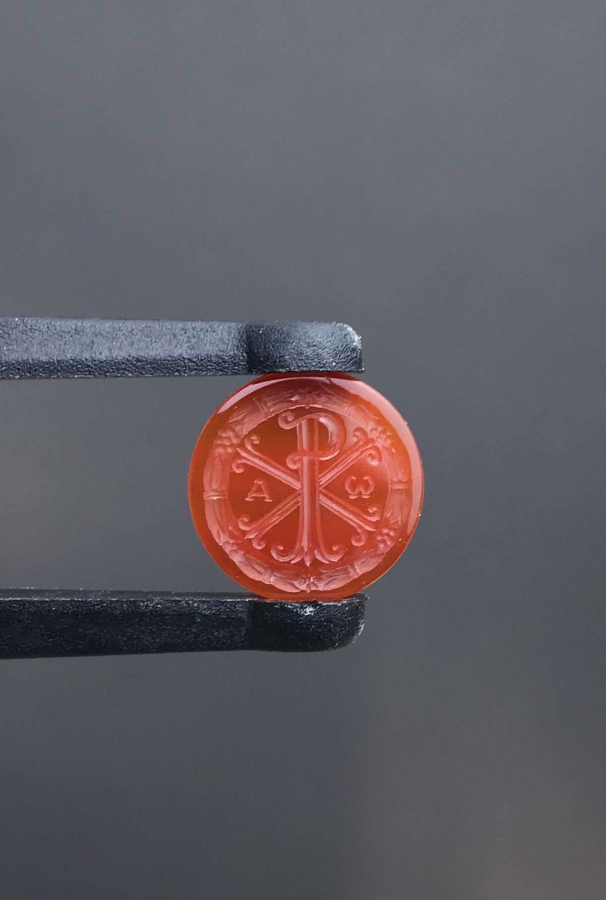 Red Chalcedony Intaglio Chi-rho, Christogram, Emperor Constantine Sign ...