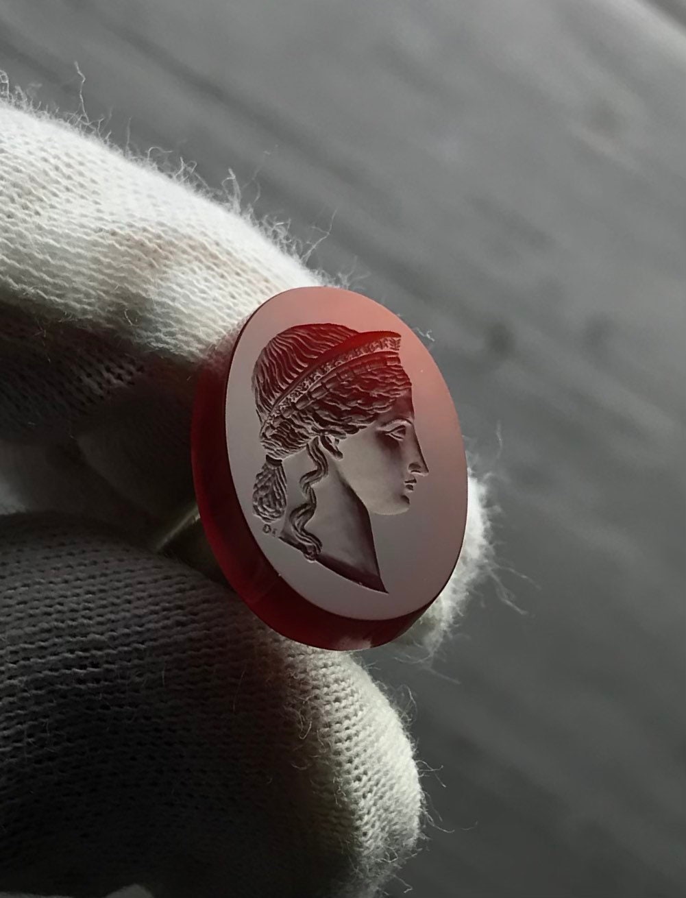 Carnelian Intaglio * Hera *, Hand-carved Intaglio, Gemstone Carving ...