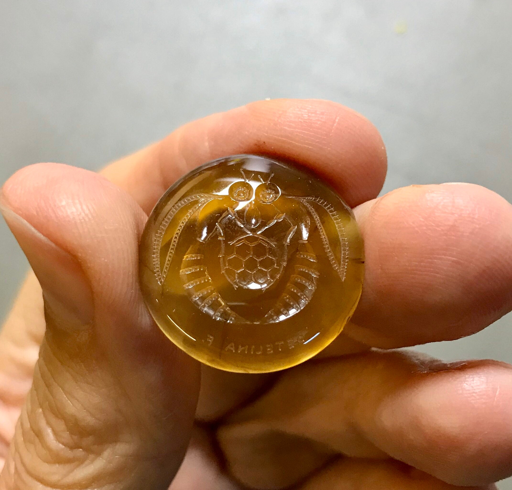 Hand Engraved Chalcedony Intaglio Bees, Minoan Palace, Hand Carved ...