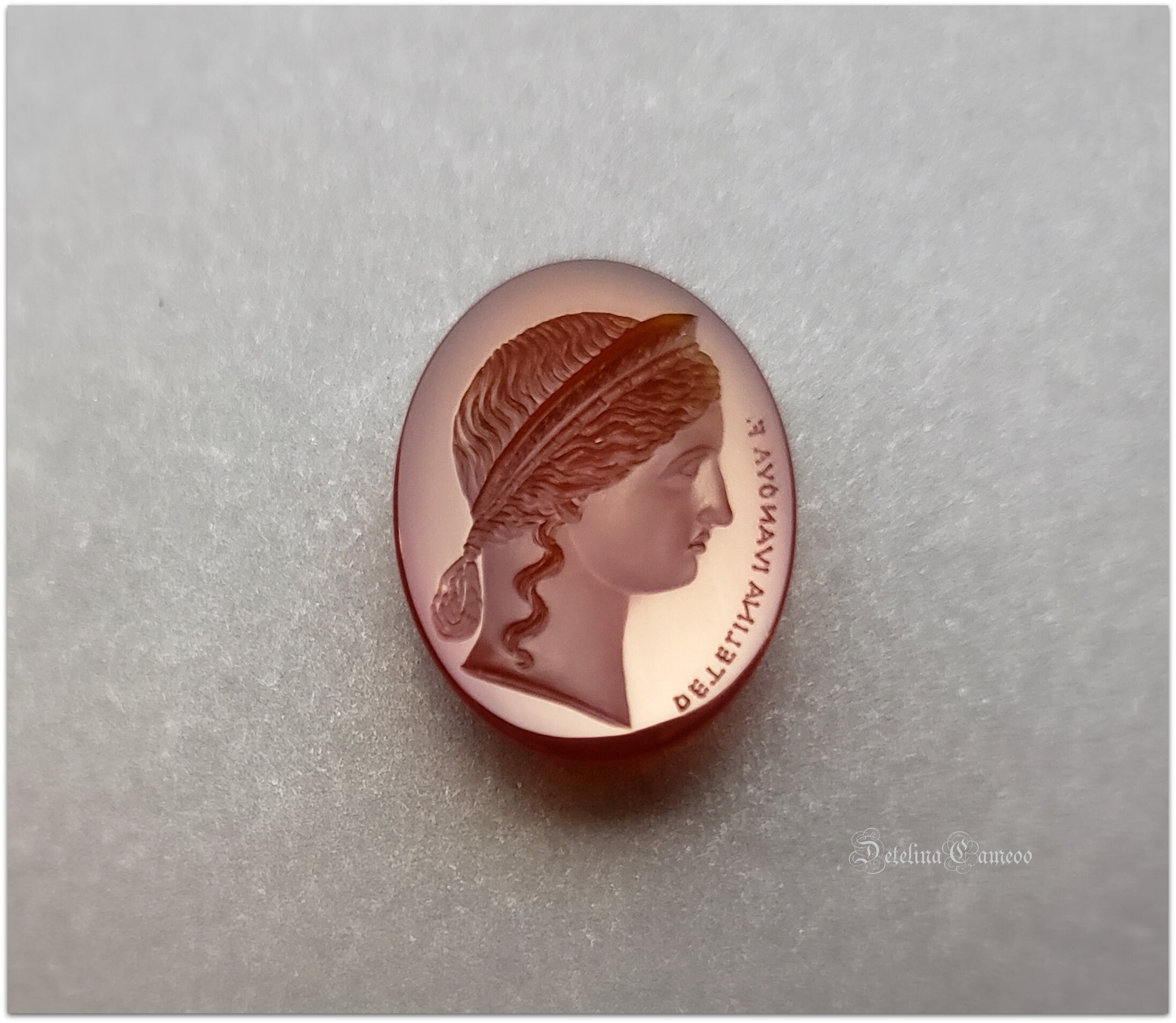 Carnelian Intaglio * Hera *, Hand-carved Intaglio, Gemstone Carving ...
