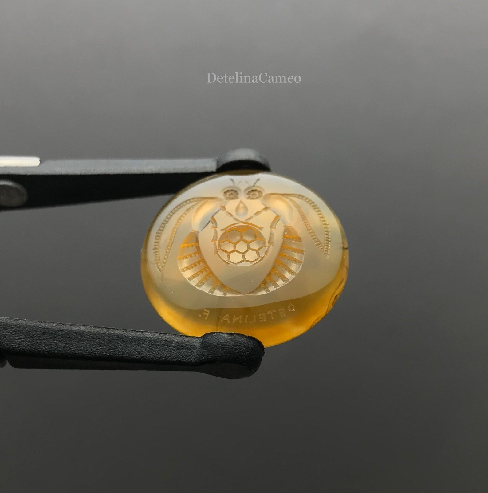 Hand Engraved Chalcedony Intaglio Bees, Minoan Palace, Hand Carved ...